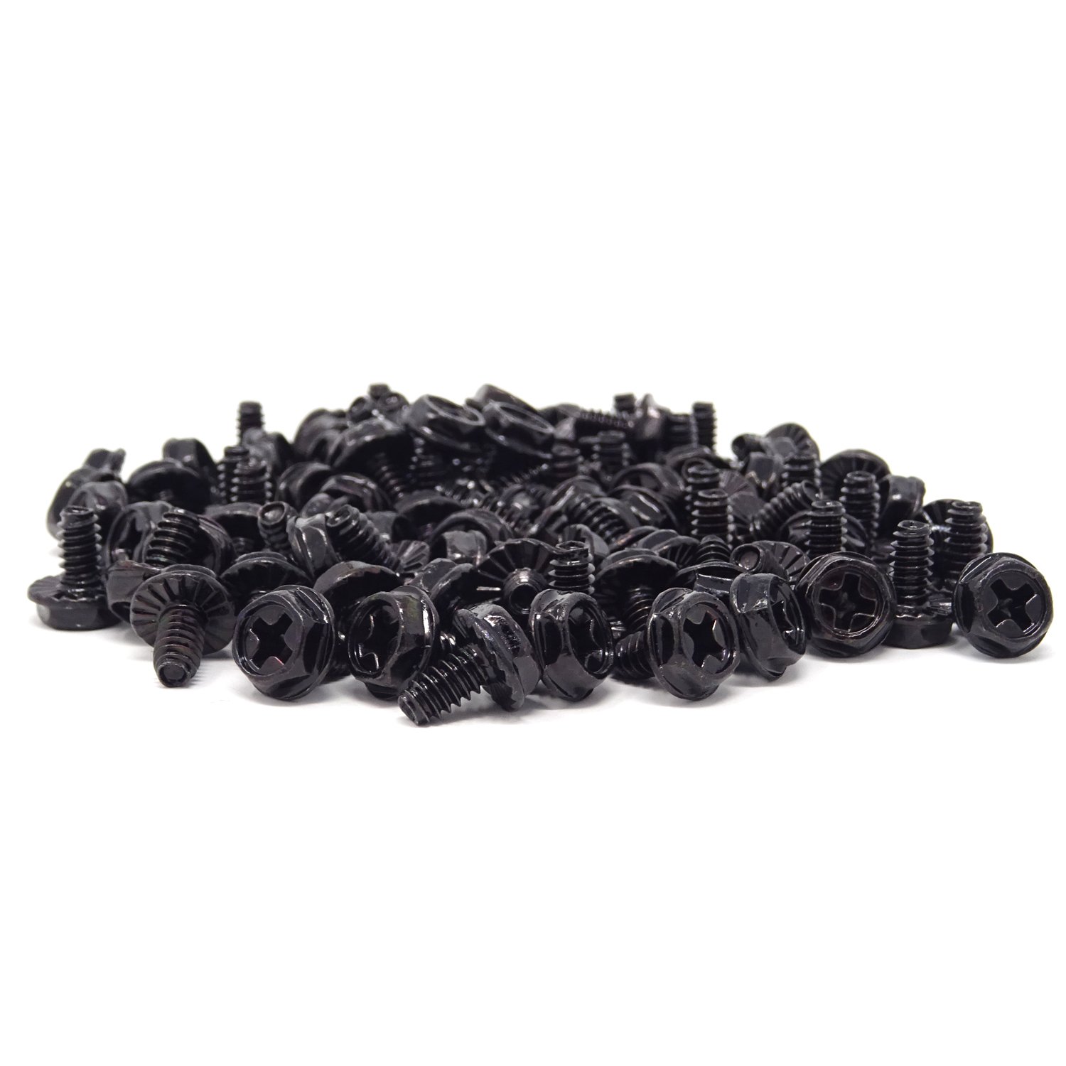 Honbay 100PCS 6#-32x6 Hex Phillips Head Replacement PC Computer Case Mounting Screws Fastener for Building Repairing and Maintaining Computer Systems (Black Zinc)