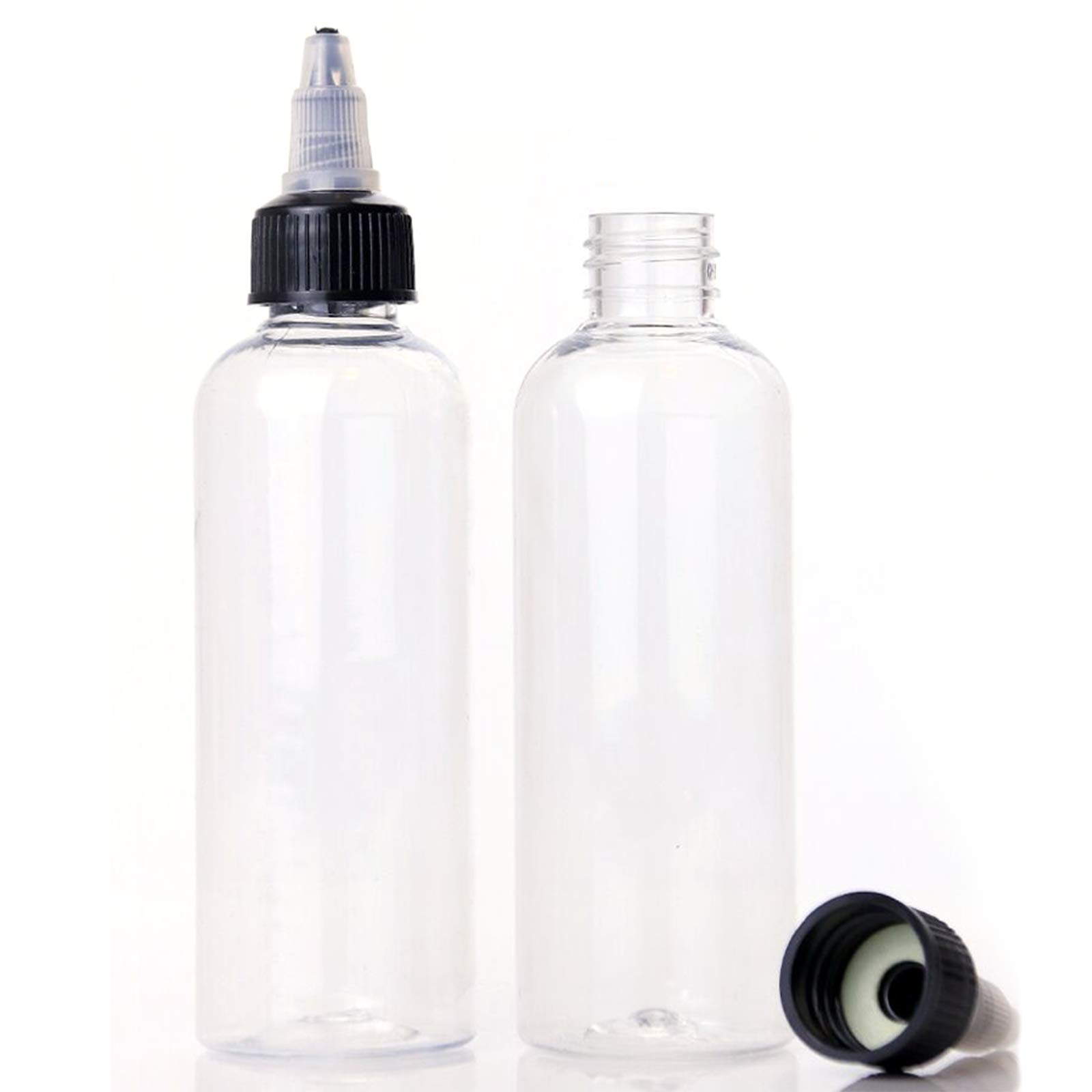 Cheeren 12Pcs 5oz/150ml Plastic Squeeze Dispensing Bottles with Black Twist Cap, Multi Purpose Bottle for Crafts, Art, Glue, Liquid,Kitchen,Household