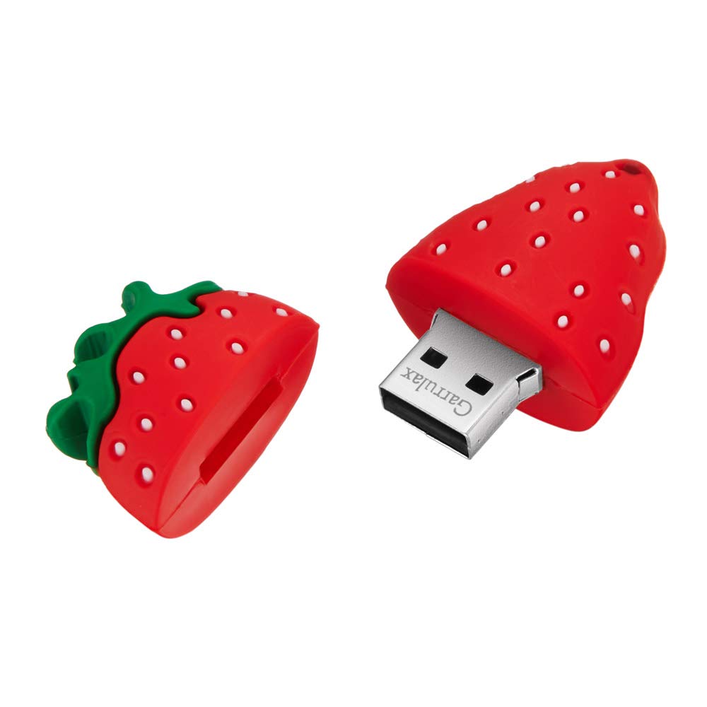 GARRULAX USB Flash Drive, 8GB / 16GB / 32GB Novelty Cute Cartoon USB Memory Stick Date Storage Pendrive Thumb Drives for Kids Children Collegue Student (32GB, Strawberry)