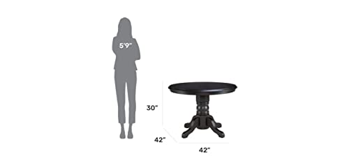 Classic Black 42" Round Pedestal Dining Table by Home Styles