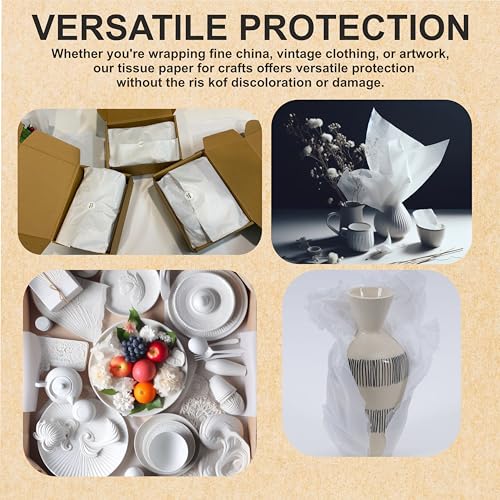 White Tissue Paper Bulk | White Tissue Paper for Gift Bags | 20 X 30 Inch - 100 Sheets | Acid Free Tissue Paper for Packaging, Wrapping Paper, Packing Tissue Paper for Moving, Crafts, Wedding Decor