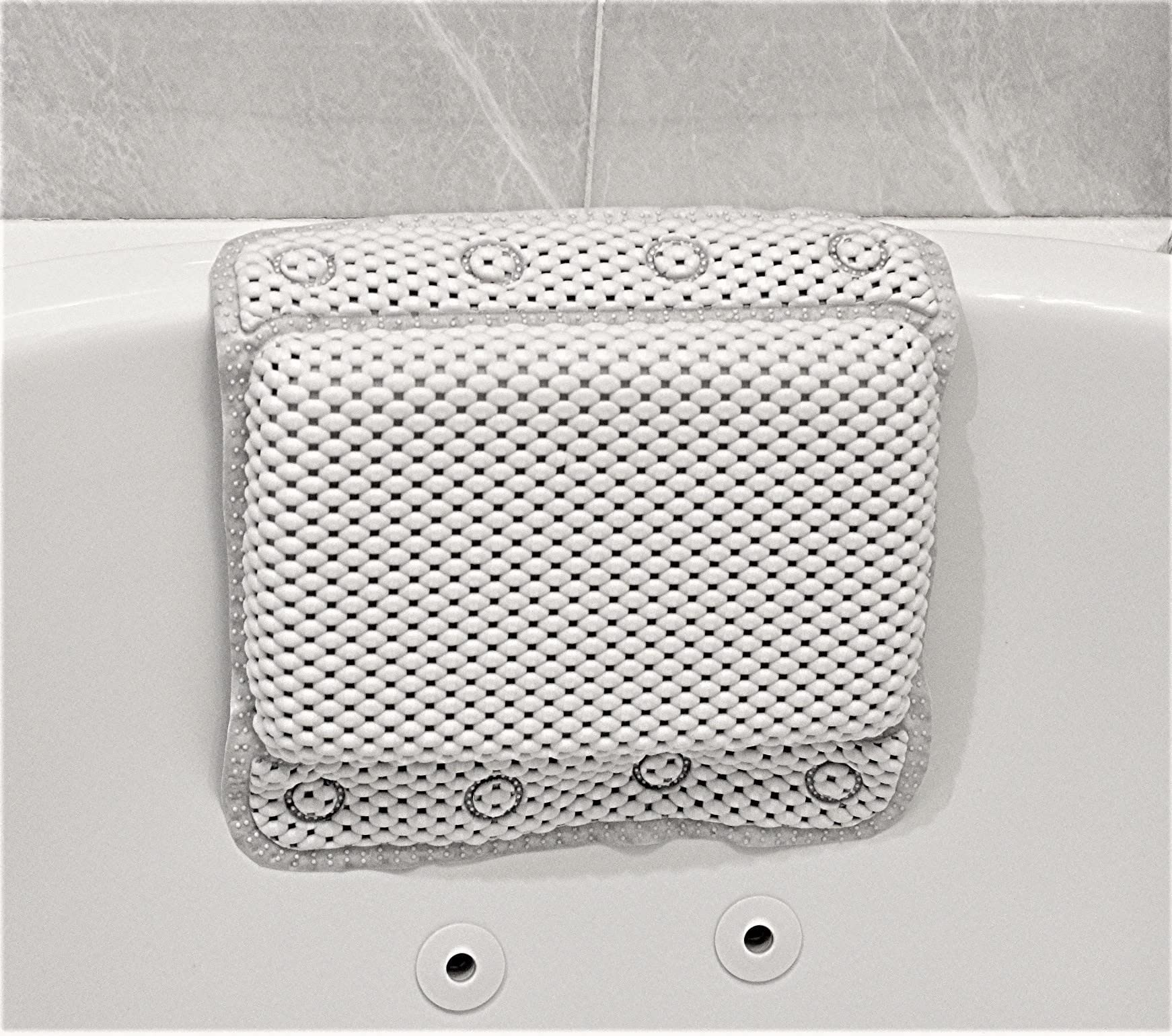 Luxurious Memory Foam Spa Bath Pillow for Tub Neck and Back Support - 8 Suction Cups, Non-Slip Design, Soft Cushion for Relaxing Soaks, by Dependable Industries