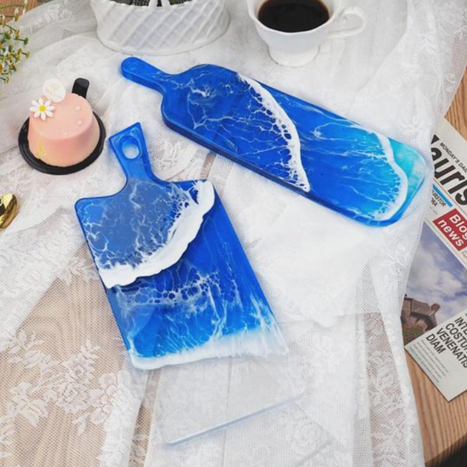 Cheese Board Epoxy Resin Mold with Handles 13 inch Paddle