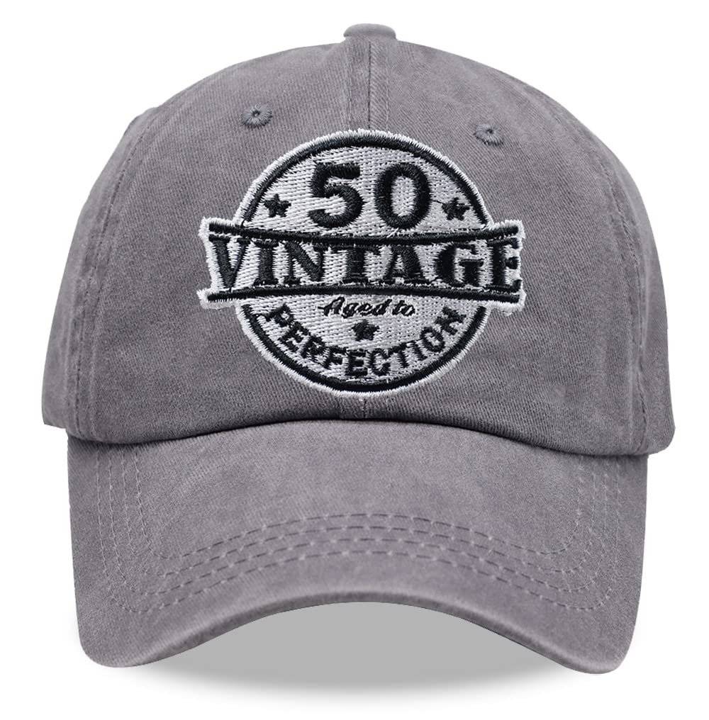 50th Birthday Gifts for Women Men, Vintage 1974 Hat, 50 Years Old Adjustable Embroidered Baseball Cap