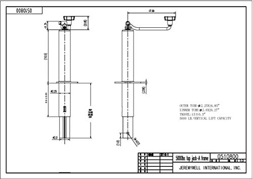 Jeremywell A-Frame Jack RV Camper Trailer Tongue 5000 lbs Heavy Duty Boat Lift Drop Top Wind Black