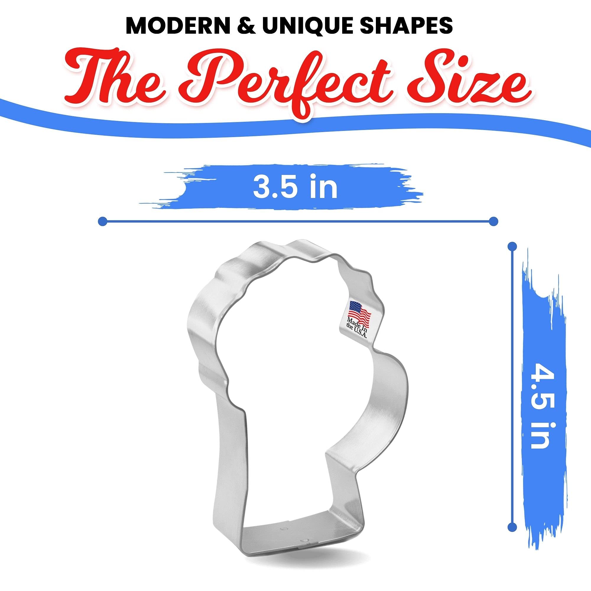 Beer Mug Cookie Cutter 4 Inch - Made in the USA β Foose Cookie Cutters Tin Plated Steel Beer Mug Cookie Mold