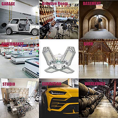 AIFOCUS Upgraded 150W Transparent Garage Light Four Leaf Led Garage Light Led Garage Ceiling Lights Garage Light Bulb for Garage Workshop,Warehouse, Barn,Basement.