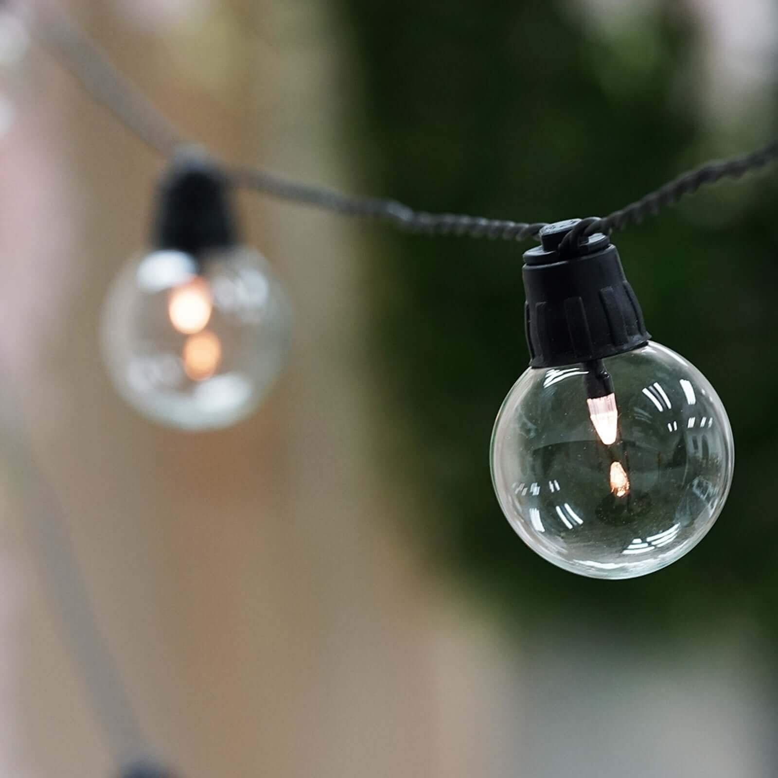 Efavormart 26FT String LED Lights with 25 Clear Bulbs 8 Mode Dimmable Warm White Waterproof Outdoor/Indoor Patio - Remote Included