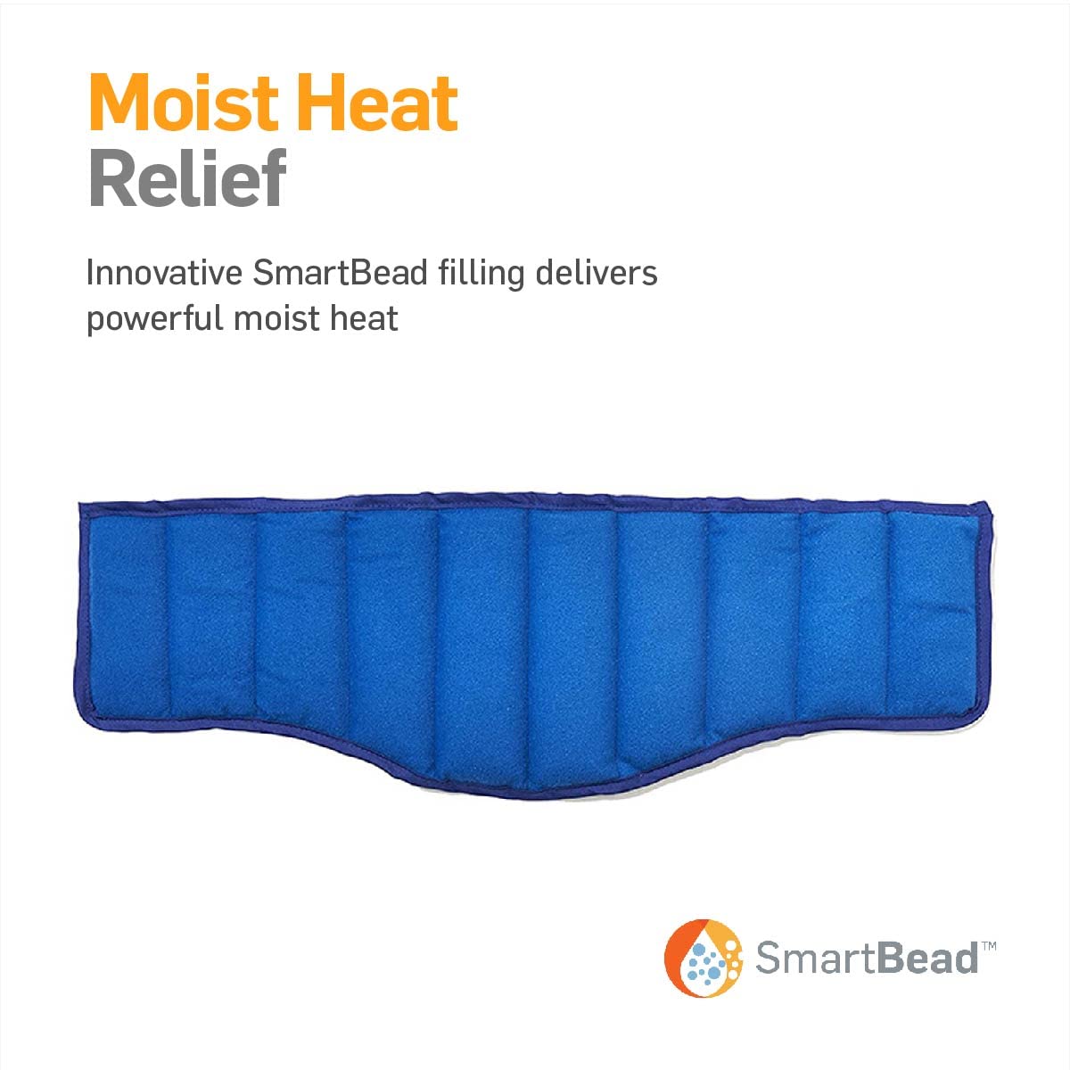 NatraCure Warming Neck Wrap (w/SmartBead) – Microwaveable Moist Hot Pack and Heated Pain Relief Pad for Neck, Shoulders, and Back