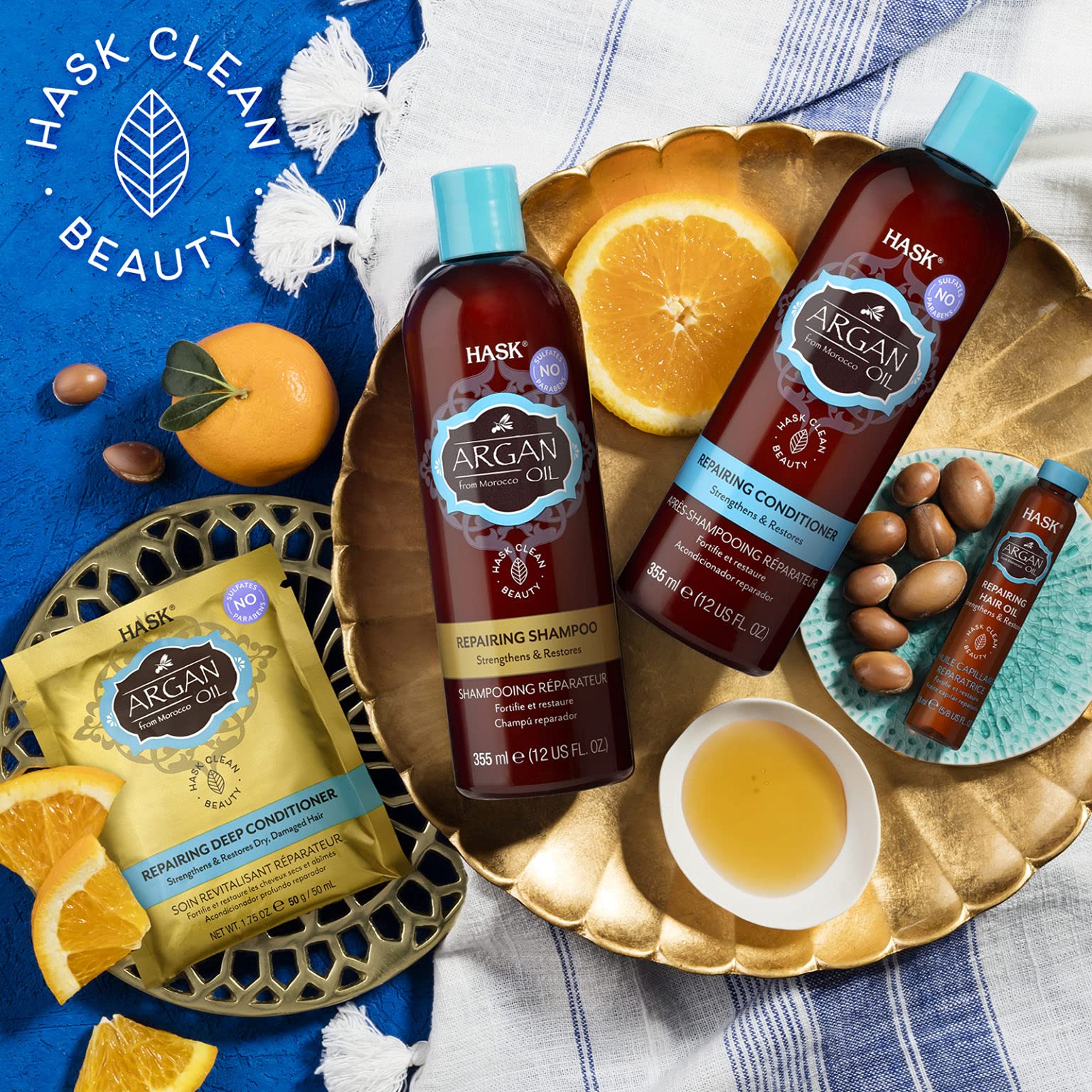 Hask Argan Oil From Morocco Repairing Deep Conditioner, Hair Treatment 1.75 oz (Pack of 3)