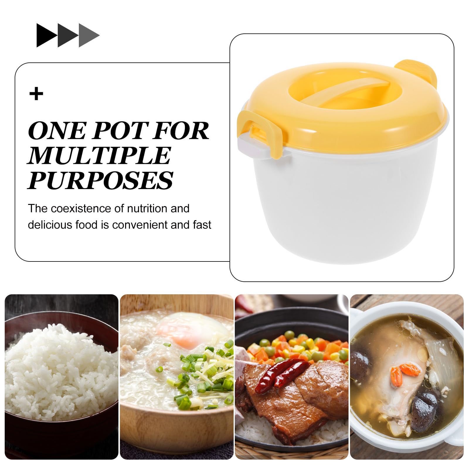 UPKOCH Rice Container Mini Rice Cooker Microwave Rice Cooker Steamer Bowl Microwave Pasta Cooker Cookware for Vegetables Quinoa Oatmeal Ramen L Rice Container Mini Rice Cooker, Yellow