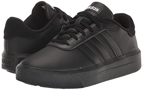 adidas Women's Court Platform Skate Shoe, Black/Black/White, 8.5