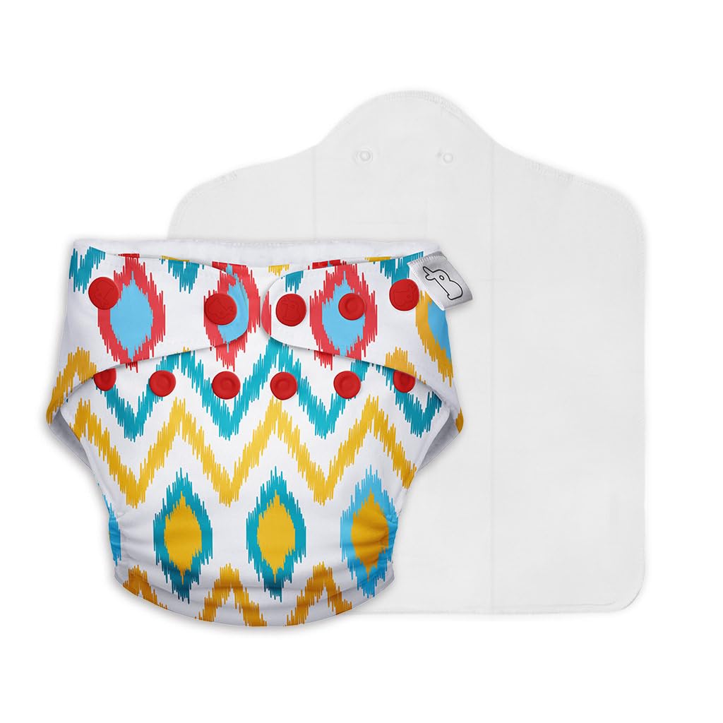 SuperBottoms New UNO Freesize Cloth Diaper, Cloth Diaper for Babies 0 to 3 Years, Washable & Reusable Cloth Diaper, Comes with Cloth Diaper Insert, 1 Diaper and 1 Organic Cotton Soaker