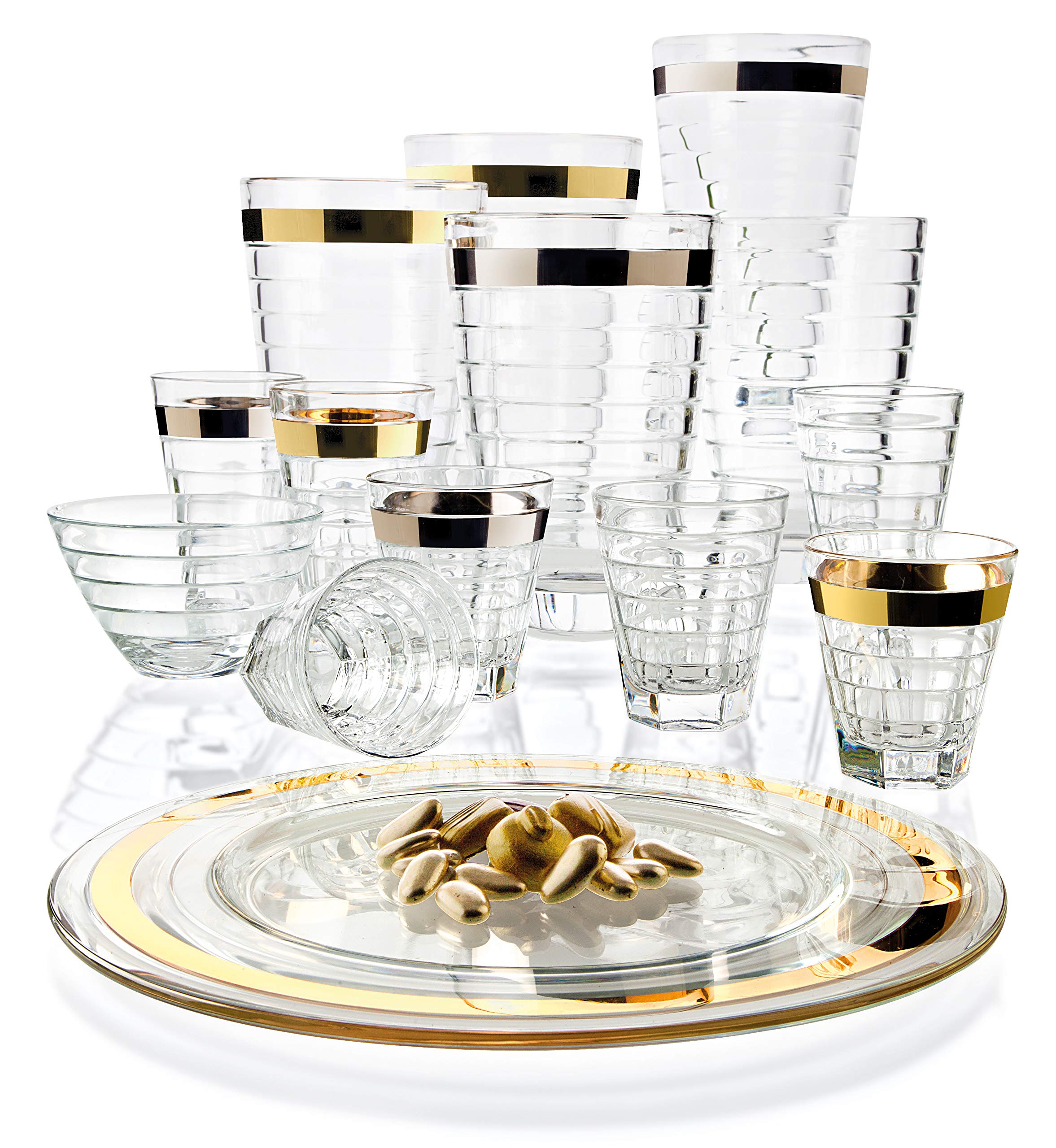 Barski - European Glass - Double Old Fashioned Tumbler Glasses - Uniquely Designed - Set of 6-11.5 oz. - Made in Europe