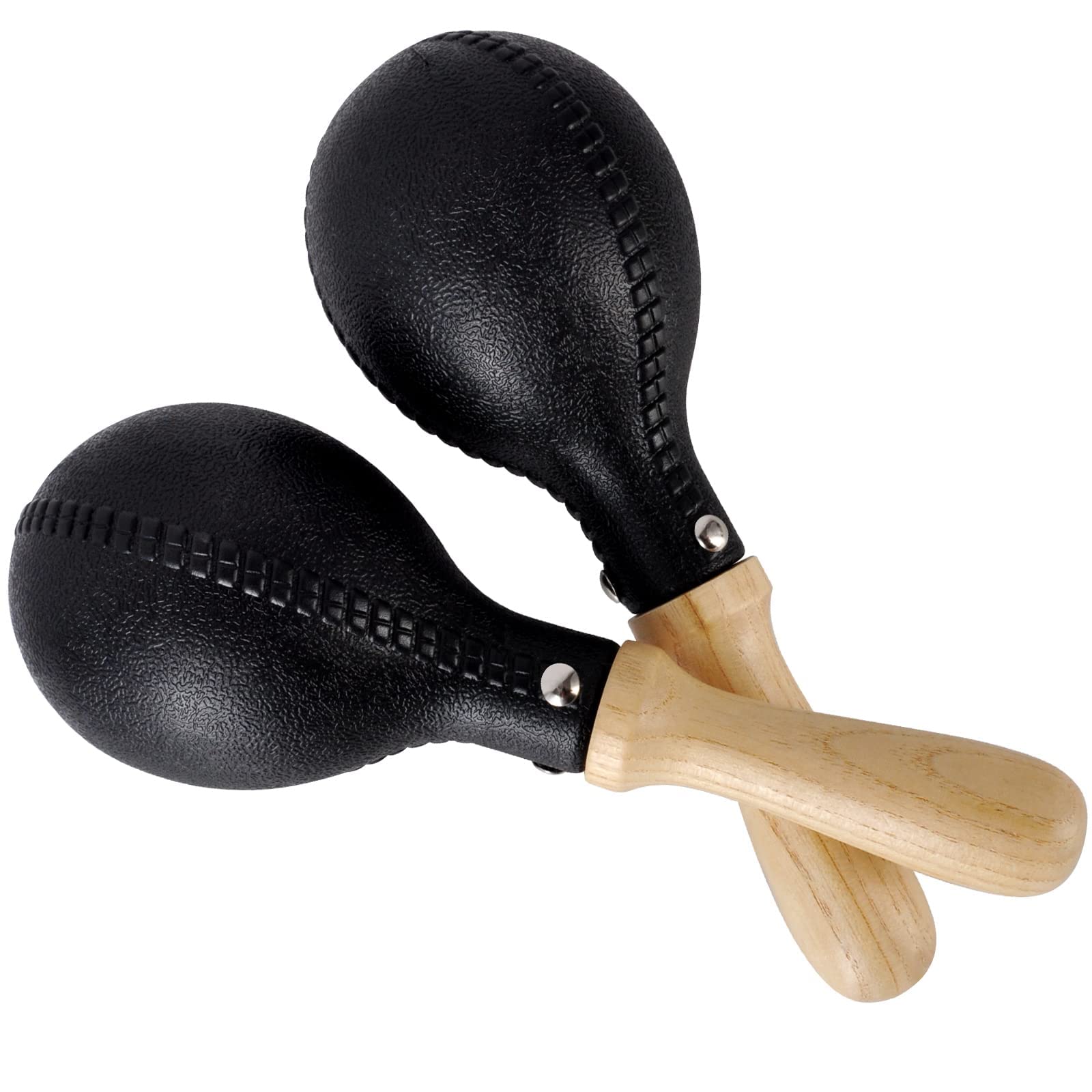 EASTROCK 6 Inch Metal Steel Cowbell and Black Rattles Hand Percussion Set for Drum Set, Band accompaniment, Party
