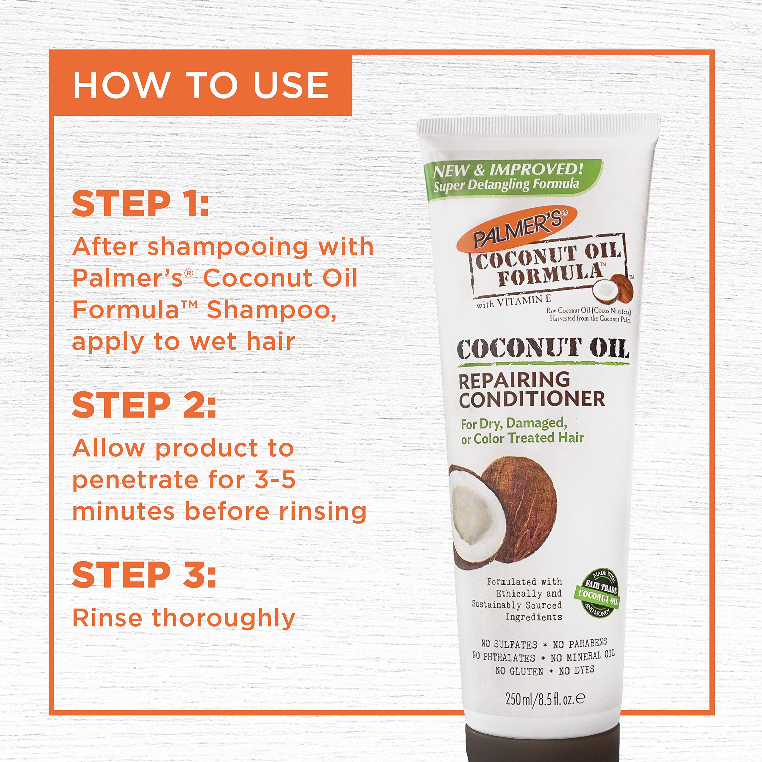 Palmer's Coconut Oil Formula Repairing Conditioner, 8.5 Ounce (Pack Of 3)