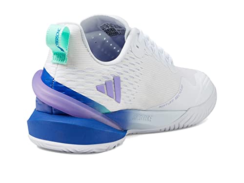 adidas Women's Adizero Cybersonic Sneaker, White/Blue Fusion/Pulse Mint, 7.5
