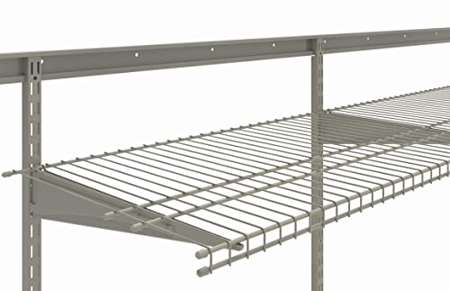 ClosetMaid SuperSlide Wire Shelf, 4 ft. W x 16 in. D, Ventilated Wire Wall Shelving, Nickel Finish, for Closet, Laundry or Pantry