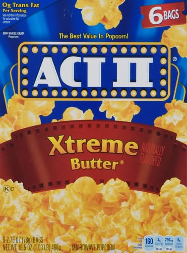 ACT II Xtreme Butter Popcorn, 2.75 Oz, 6 Ct