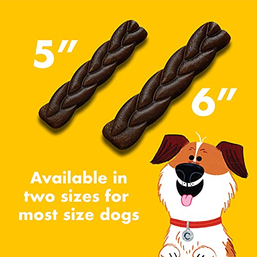 Chewsday 6-Inch Dog Chew Braids, Made in The USA, All Natural Rawhide-Free Highly-Digestible Treats, Peanutty Bliss - 14 Count