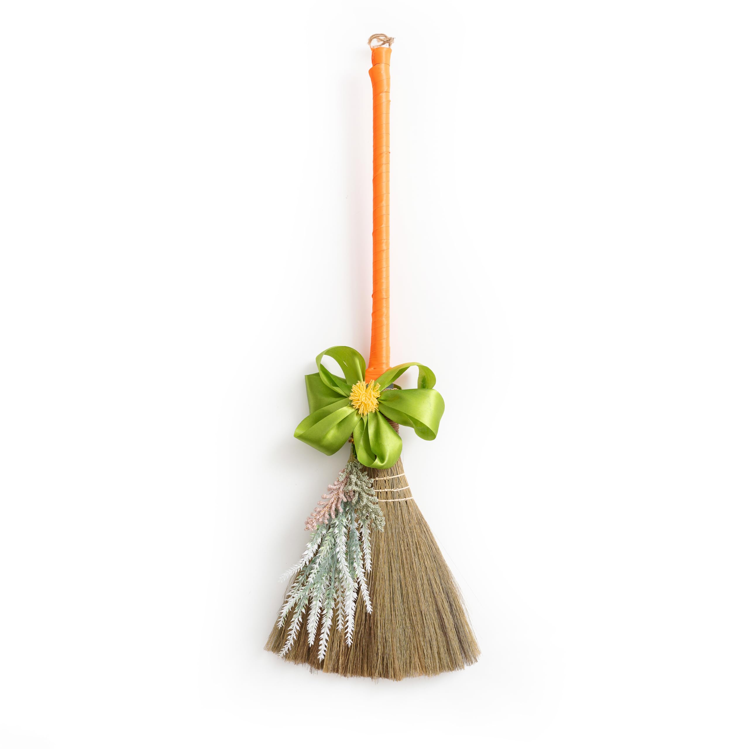 Natural Whisk Sweeping Hand Handle Broom - Vietnamese Straw Soft Broom for Cleaning Dustpan Indoor - Outdoor - Decorative Brooms - Wooden Handle - 9.84'' Width, 27.55" Length