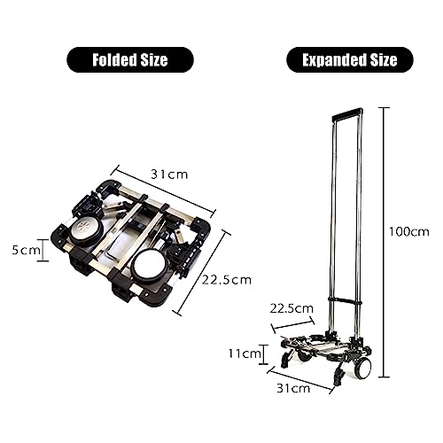 CNQLIS Folding Hand Truck,Portable Carrying Cart, Compact, Mini Lightweight for Travel/Auto/Moving/Office Use,12in.Hx9in.W Fits Most Backpacks- 55lbs Lightweight Hand Truck