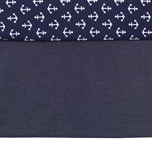 NoJo 100% Cotton Fitted Crib Sheet, Anchors, Navy/White