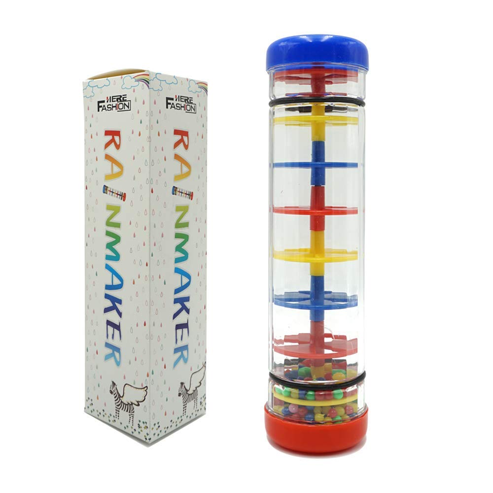 Here Fashion 8'' Mini Rainmaker Toy for Babies Rainfall Rattle Tube Rain Stick Shaker Music Sensory Auditory Instrument Toy