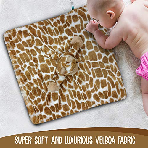 LIBLER Giraffe Baby Security Blanket, Loveys for Babies 15 inches, Plush Baby Blanket, Animal Baby Blanket, Animal Blankets for Babies, Security Blankets for Babies, Baby Blankets Unisex
