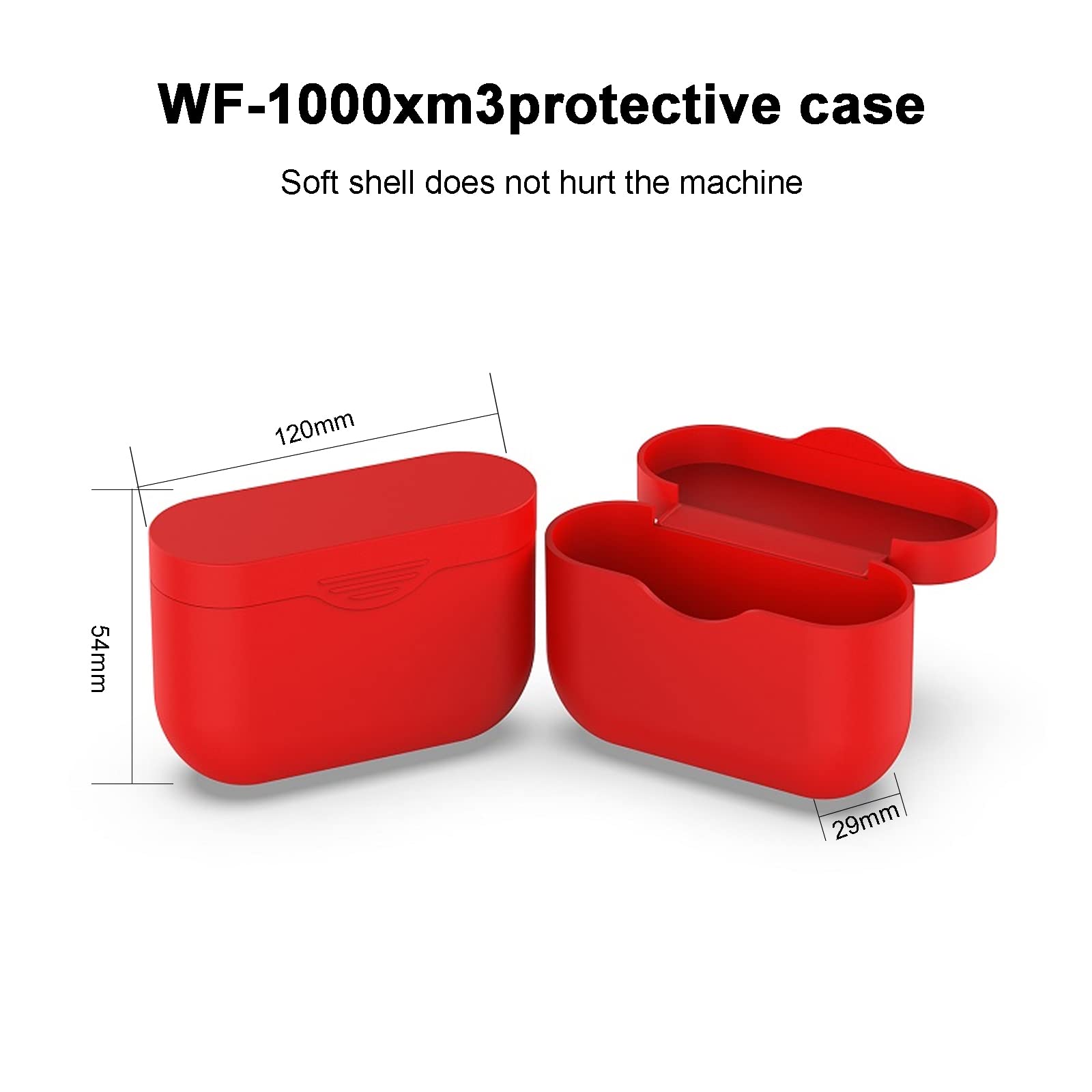 Adhiper WF-1000XM3 Protective Case Compatible with Sony WF-1000XM3 Headphone Charging Case Silicone Case Cover Protective Cover (Red)