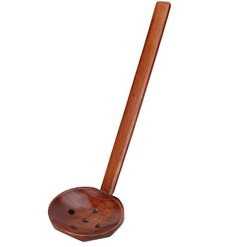 Actaday Cooking Utensils Long Handle Wood Spoon Tableware Set Noodles Soup Spoon with Slotted Spoon Kitchen Kitchenware Tool