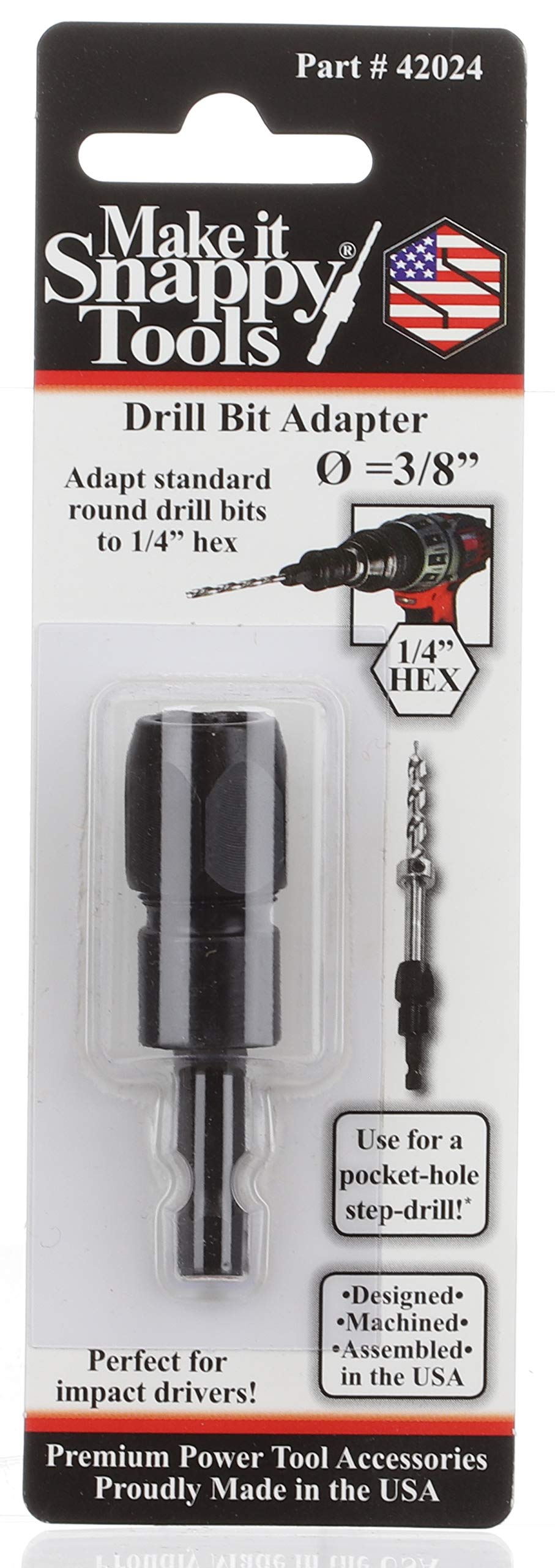 Make it Snappy Tools 3/8 Inch Quick Change Drill Bit Adaptor #42024