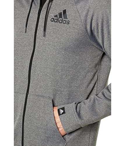 adidas Men's Game and Go Full Zip Hoodie, Solid Grey, Small