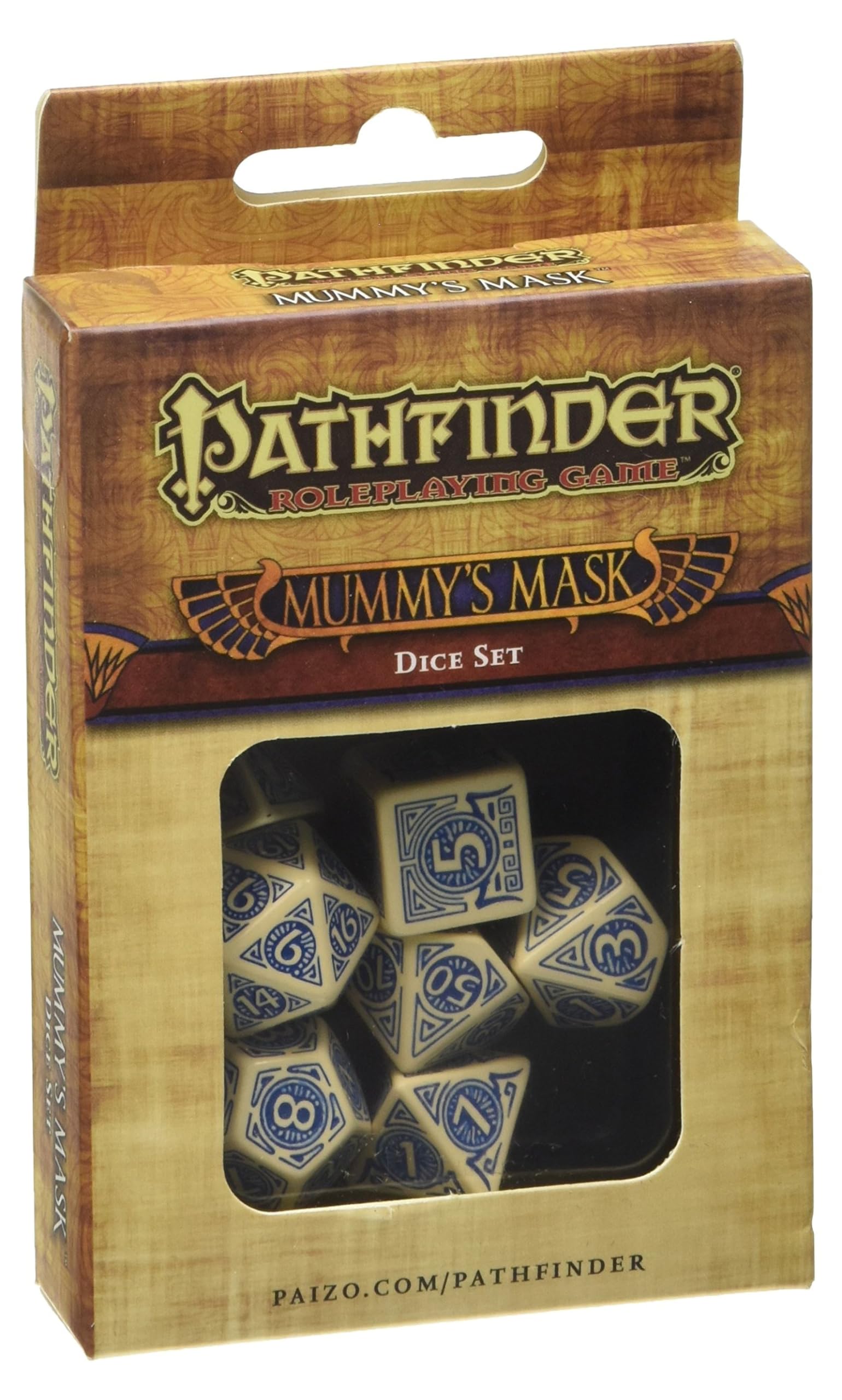 Q WORKSHOP Pathfinder Mummy's Mask Rpg Ornamented Dice Set 7 Polyhedral Pieces