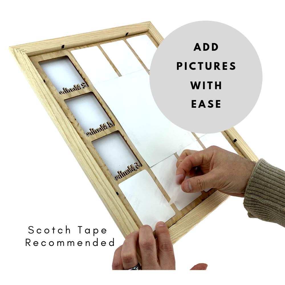 Northland School-Years Picture Frame Personalized - Holds Twelve 2.5" x 3.5" School Photos and 5" x 7" Graduation Picture, Oak Frame, Black Insert, Customizable with any name