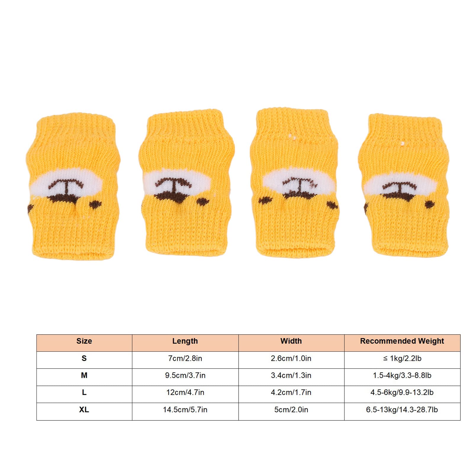 Zerodis 4pcs Pet Dog Elbow Protector, Elbow Support Wrap Pet Leg Warmers for Dogs Cats Knitted Dog Elbow Sleeve Leg Support Wrap Protectors S