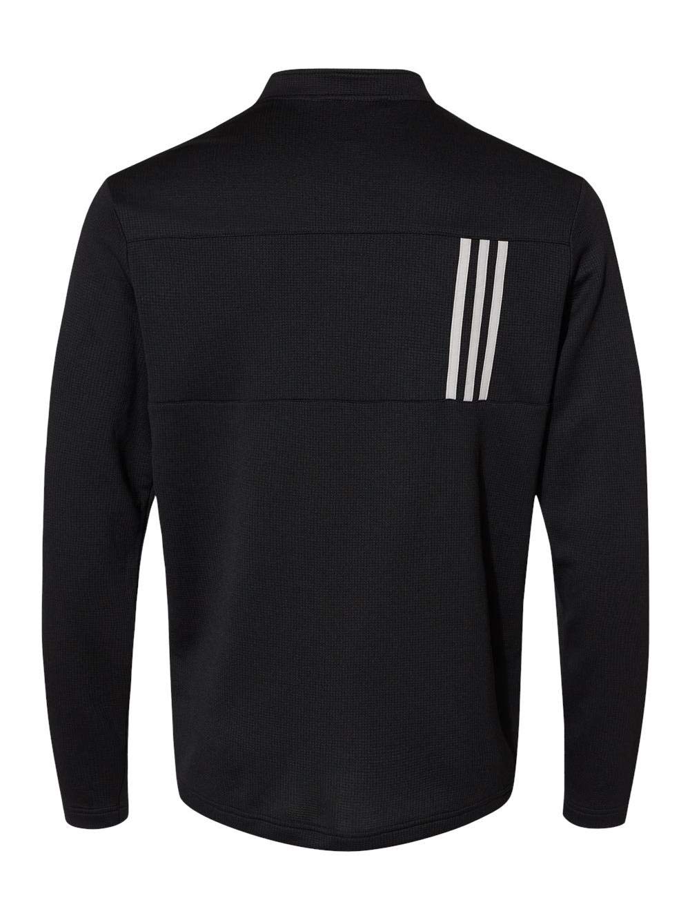 adidas - 3-Stripes Double Knit Quarter-Zip Pullover - A482-4XL - Black/Grey Two