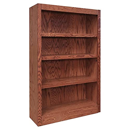 Concepts In Wood Midas Four Shelf Bookcase 48" H Medium Oak Finish