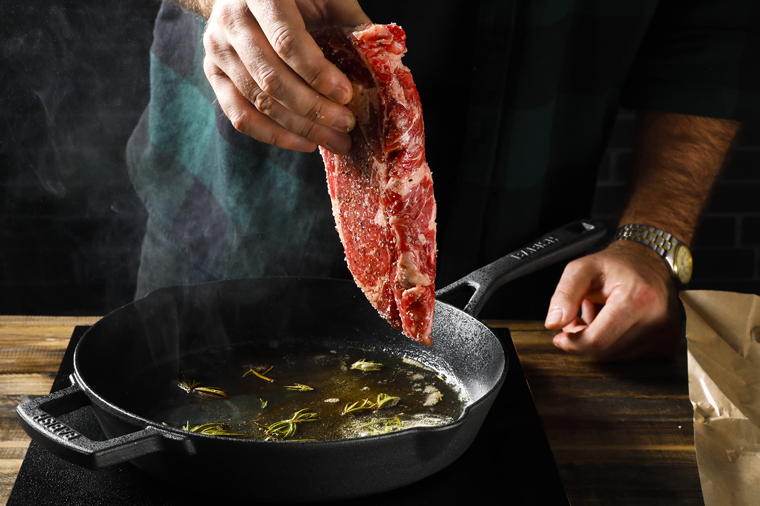 Babish Cast Iron Preseasoned Skillet, 12-Inch