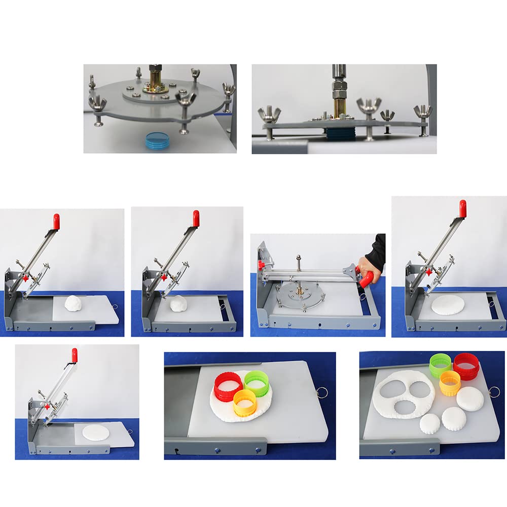 HayWHNKN Pizza Dough Press Machine Dough Pastry Manual Press Machine 3-25mm Thickness Adjustable with Handle Lever Design