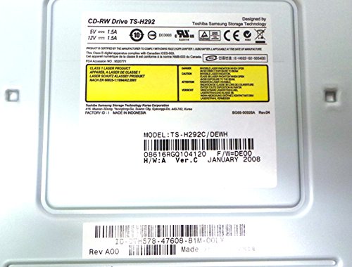 Genuine Dell TH578 TS-H292C IDE CD-RW CD-R CD-ROM Desktop Internal 5.25" Black Bezel Optical Drive Full Height Compatible Part Numbers: TS-H292C, TH578