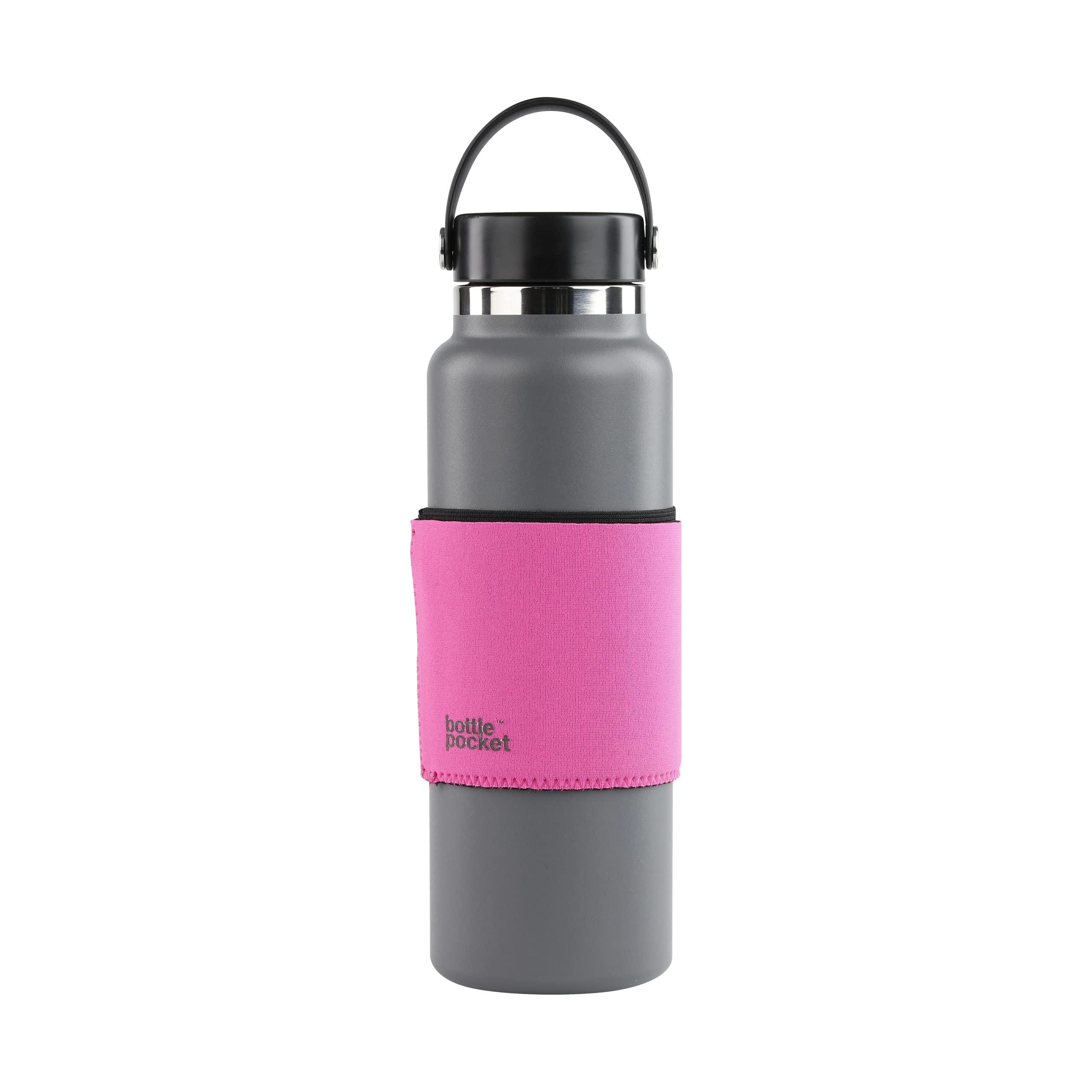 Bottle Pocket, Pocket for Bottle (Wide, Black & Gray)
