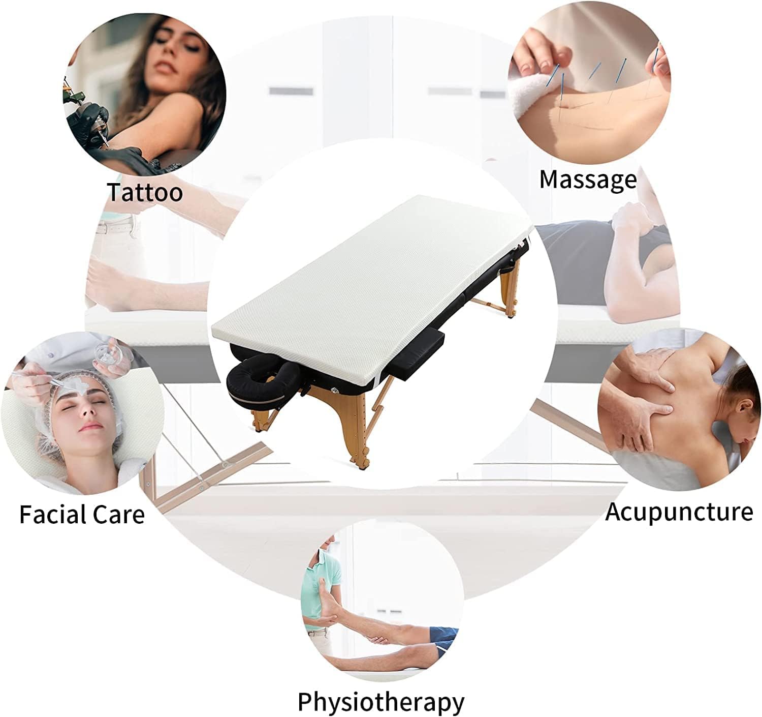 Extra Thick Memory Foam Massage Bed Mattress Topper with Removable Cover, Topper for Massage Table, Elastic Bands & Non-Slip Lash Bed Cushion Without Bed-for Beauty and Massage -73"x29"x2" Pink