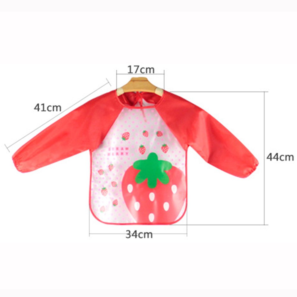 EchoDone 4 Packs Waterproof Children's Art Smock Kids Painting Aprons Long Sleeve Smock for Eating 1-4 Years