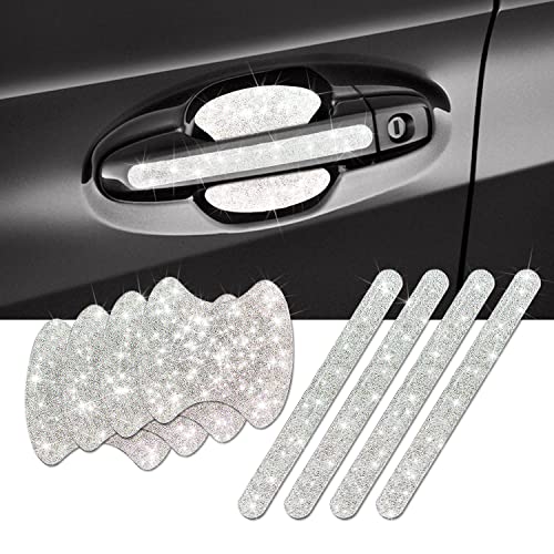 Car Door Handle Protector Bling Car Door Handle Cup Sticker Car Door Handle Scratch Protector Bling Car Accessories Reflective Stickers Fit Most Cars
