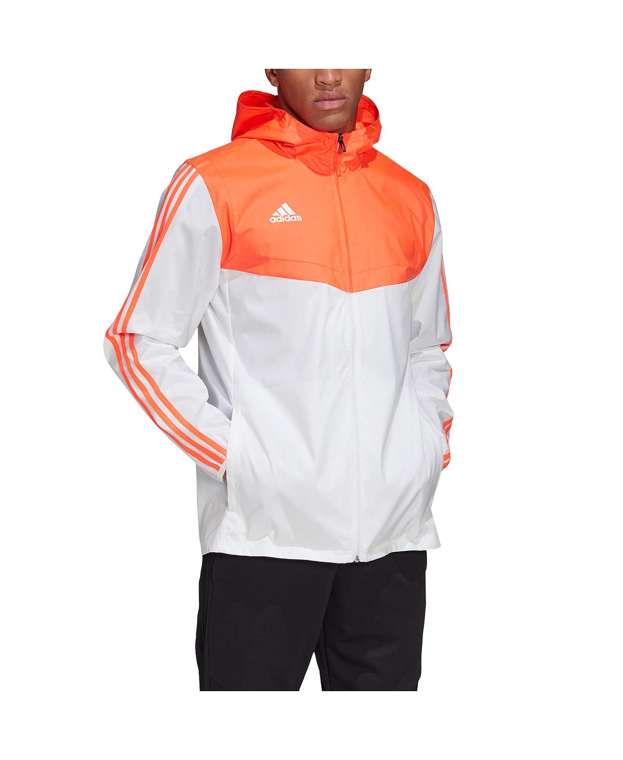 adidas Adidas Football Soccer Tiro Windbreaker Men, White/Solar Red, Medium