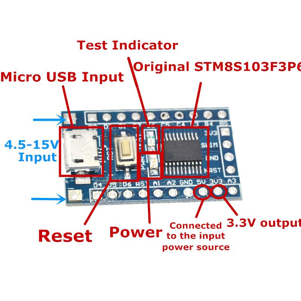 HiLetgo 5pcs STM8S103F3P6 STM8 ARM Minimum System Development Board Module for Arduino