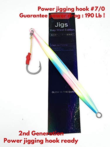 Capt Jay Fishing Saltwater jigs Speed Jigging Slow Jigging Pitching Lures,Vertical Jigging Artificial Lures Jigging Lure Fishing jigs (150g Rainbow, 150g)