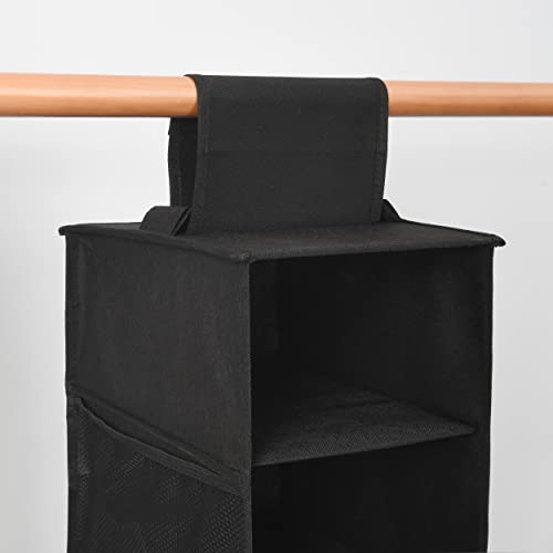 Berdeng Hanging Shoe Organizer for Closet with Side Mesh Pockets,Hat Racks for Baseball Caps,Shoe and Hat Holder & Storage,8-Shelf,Black,1 pack