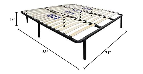 Boyd Sleep 14" High Metal Platform Bed Frame with Wood Slat Support, Adjustable Lumbar Zone from Firm to Plush, No Box Spring Required, Easy Assembly, Under Bed Storage Space, Size California King
